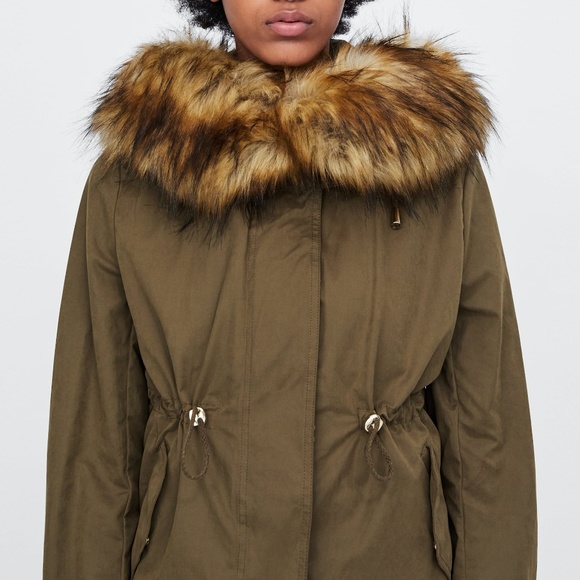 Zara | Jackets & Coats | Nwt Zara S Short Faux Fur Hood Parka | Poshmark